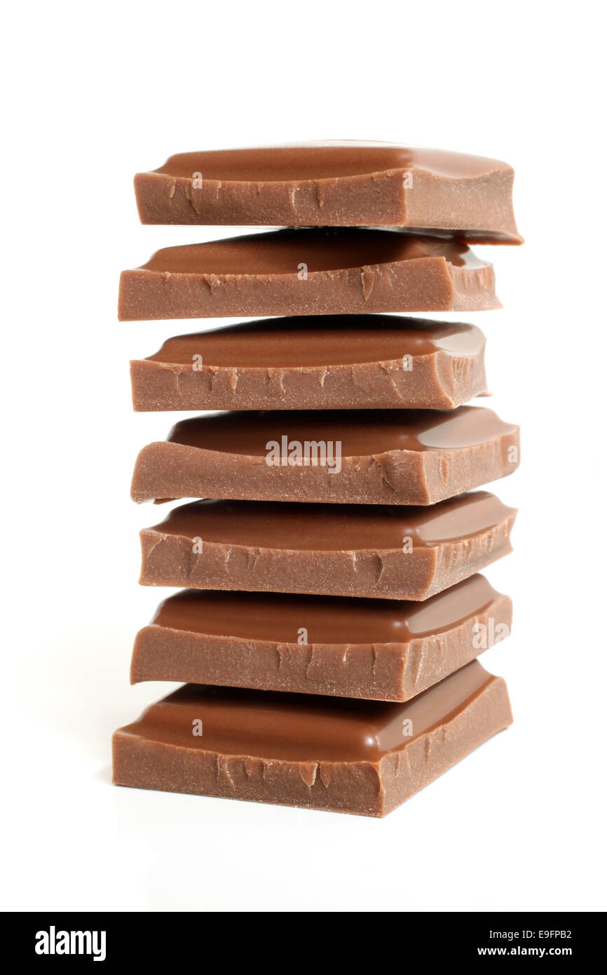 Stack of chocolate pieces Stock Photo - Alamy
