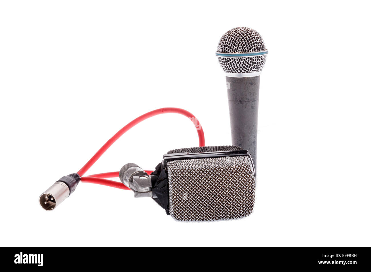 studio recording groups of microphones for lead vocal on live gig or ...