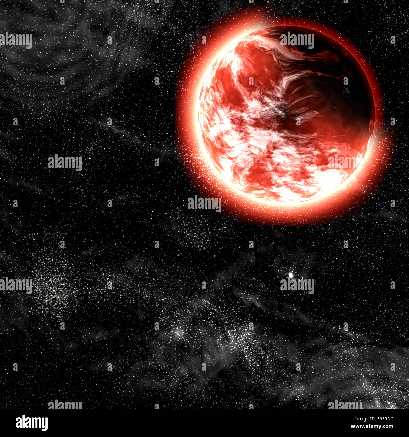 Lone red planet in space Stock Photo - Alamy