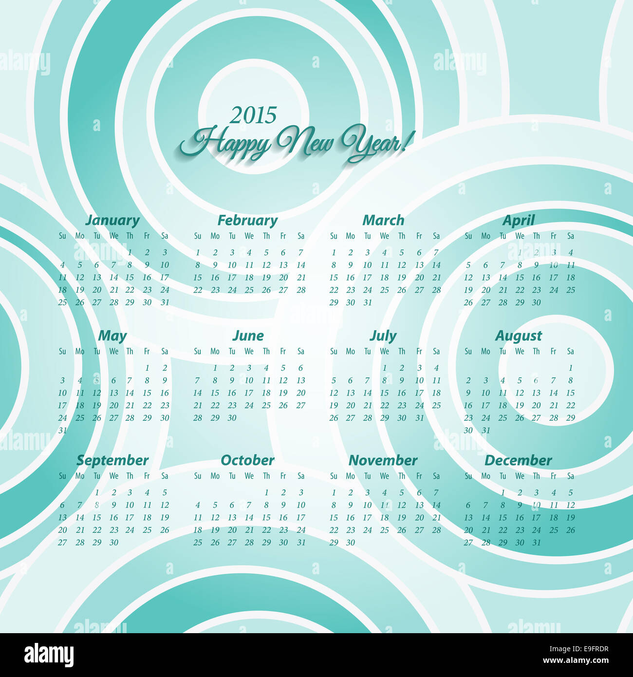 2015 new year European calendar over seamless pattern. vector daily ...