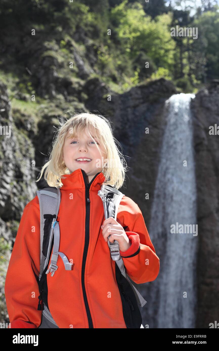 girl and cascade Stock Photo - Alamy