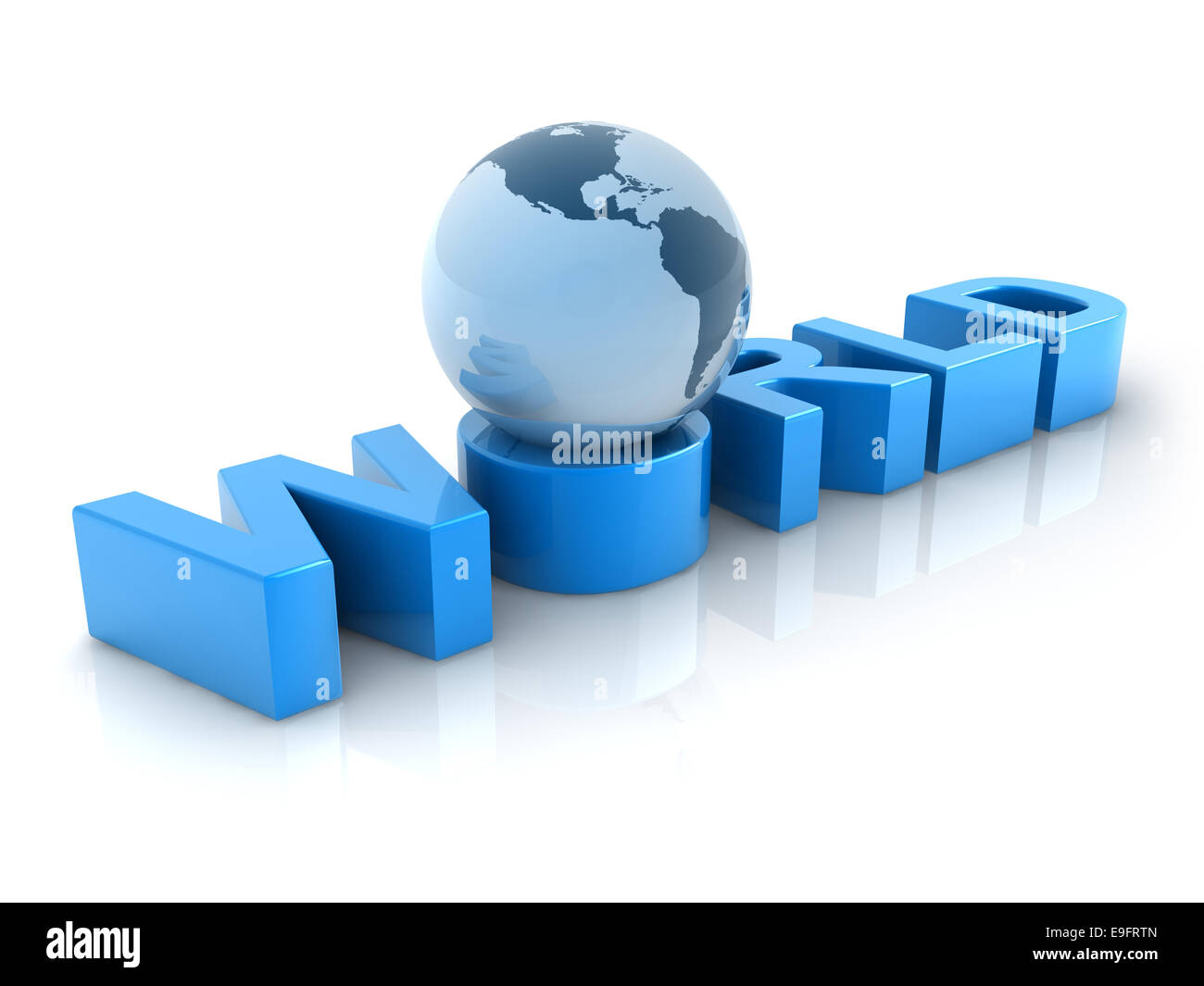 earth sphere on blue text "WORLD" with a computer mouse.Elements of ...