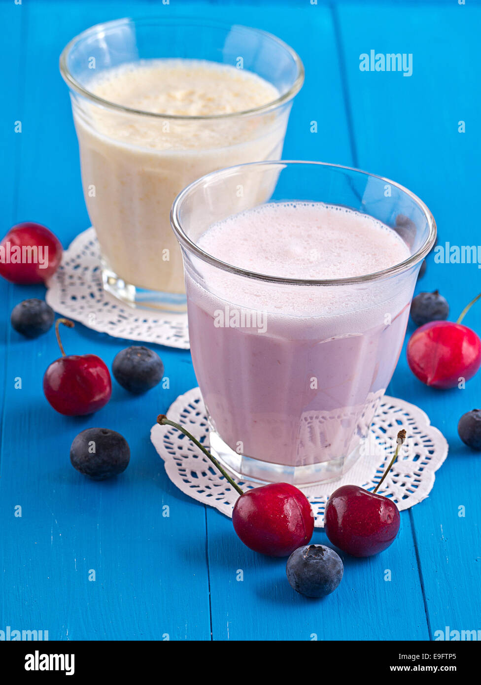 Milkshake with fresh fruits Stock Photo - Alamy