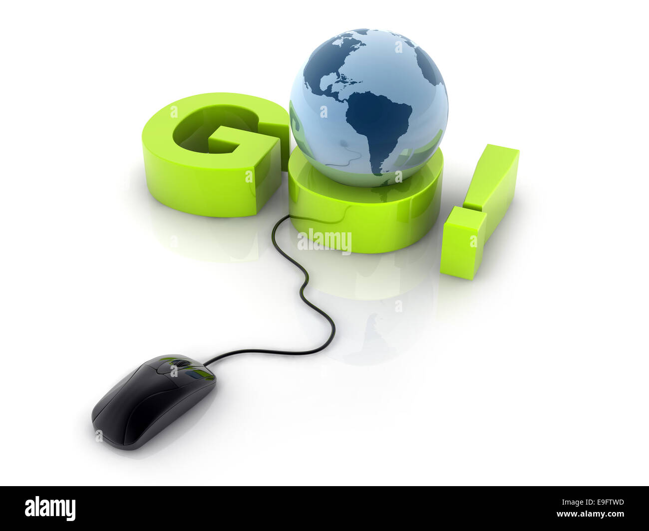 earth sphere and text GO with computer mouse. Elements of this image ...