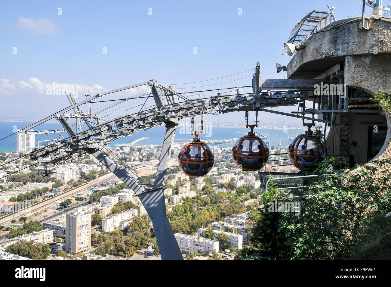 Israel, Haifa, the Stella Maris cable car upper station Stock Photo - Alamy