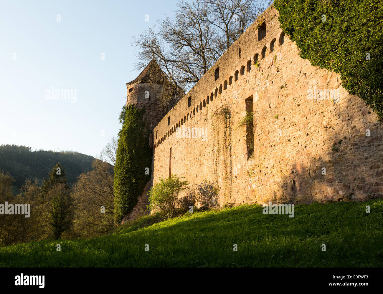 Archway and gate in old castle wall Stock Photo - Alamy