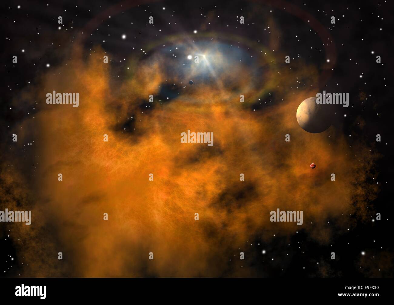 far-out planets in a space Stock Photo - Alamy