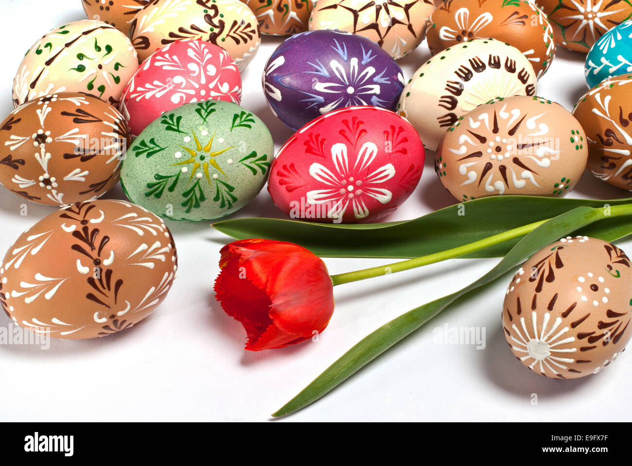 Painted Easter Eggs, traditional culture of Czech Republic Stock Photo ...