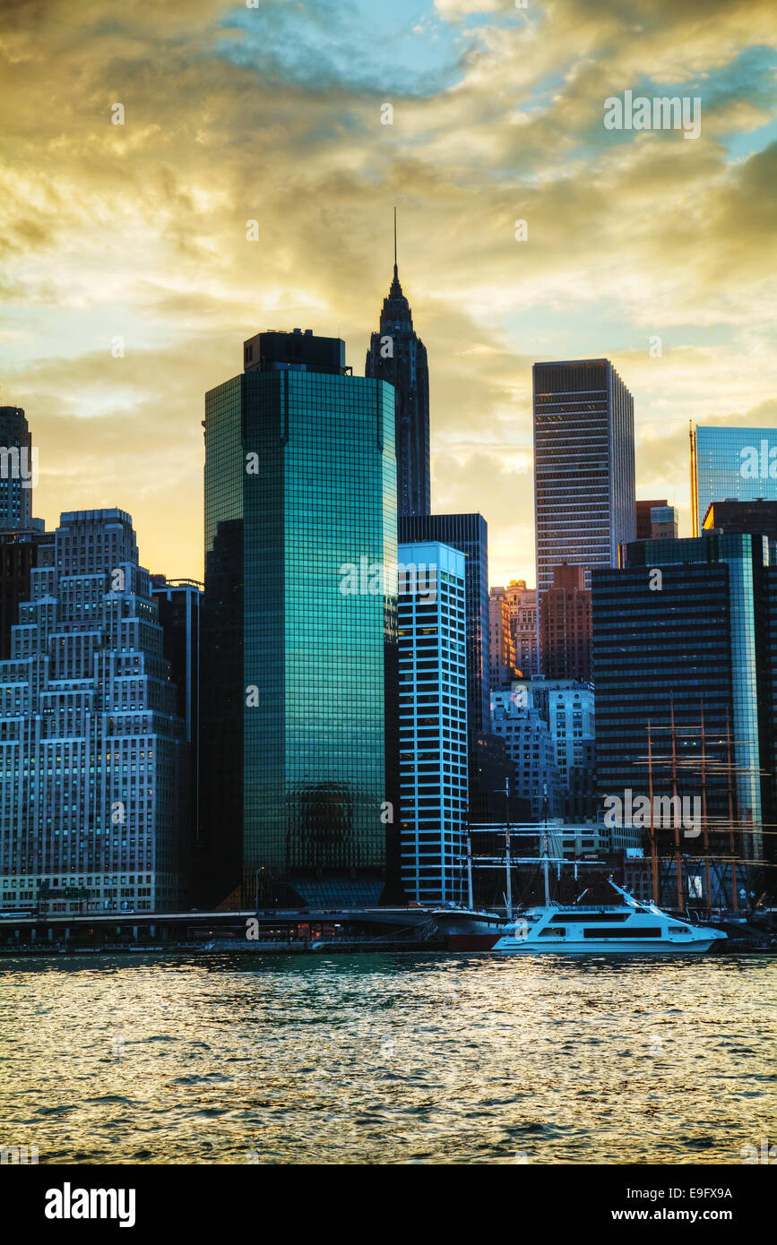 New York City skyscrapers at sunset Stock Photo - Alamy