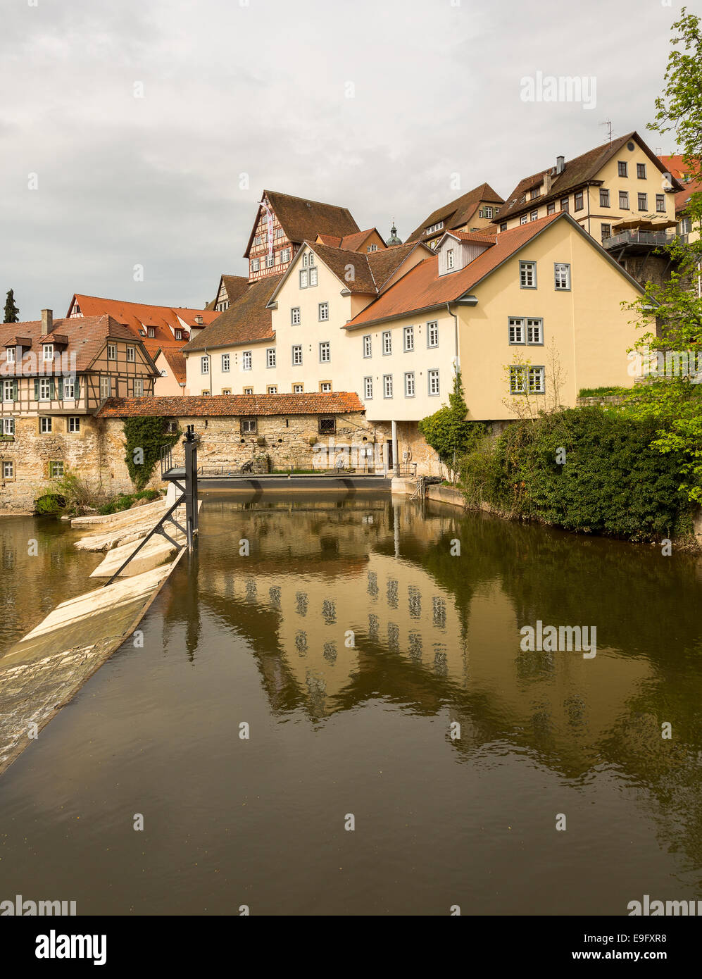 Reflection of Schwabisch Hall Germany Stock Photo - Alamy