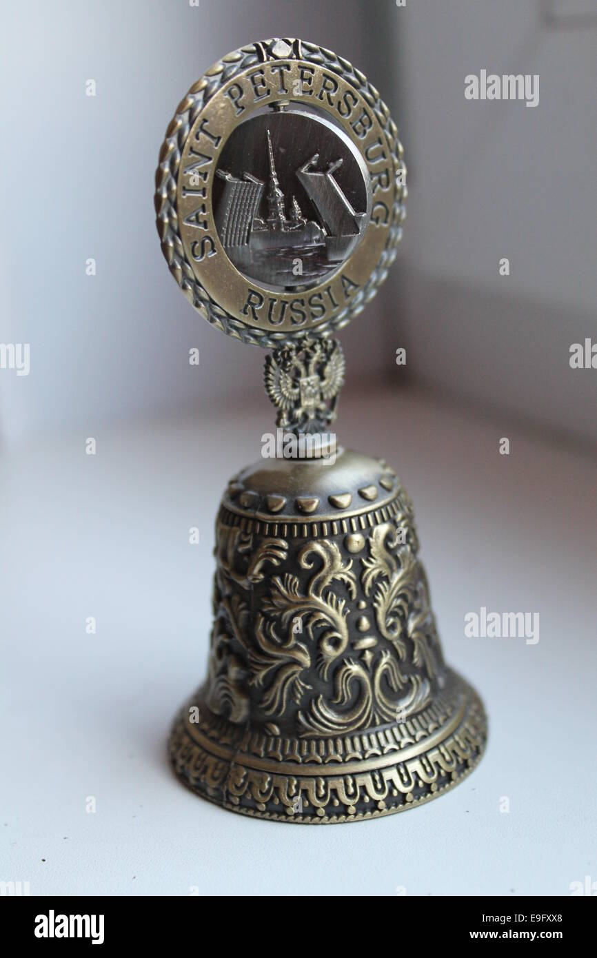 shine metal bell decorated with lace beautiful ornament surround Stock ...
