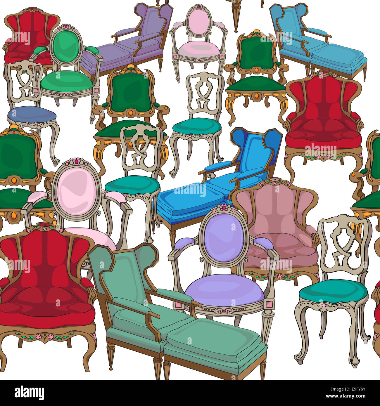 antique chairs pattern Stock Photo - Alamy