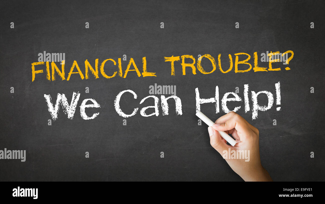 Financial Trouble Chalk Illustration Stock Photo - Alamy
