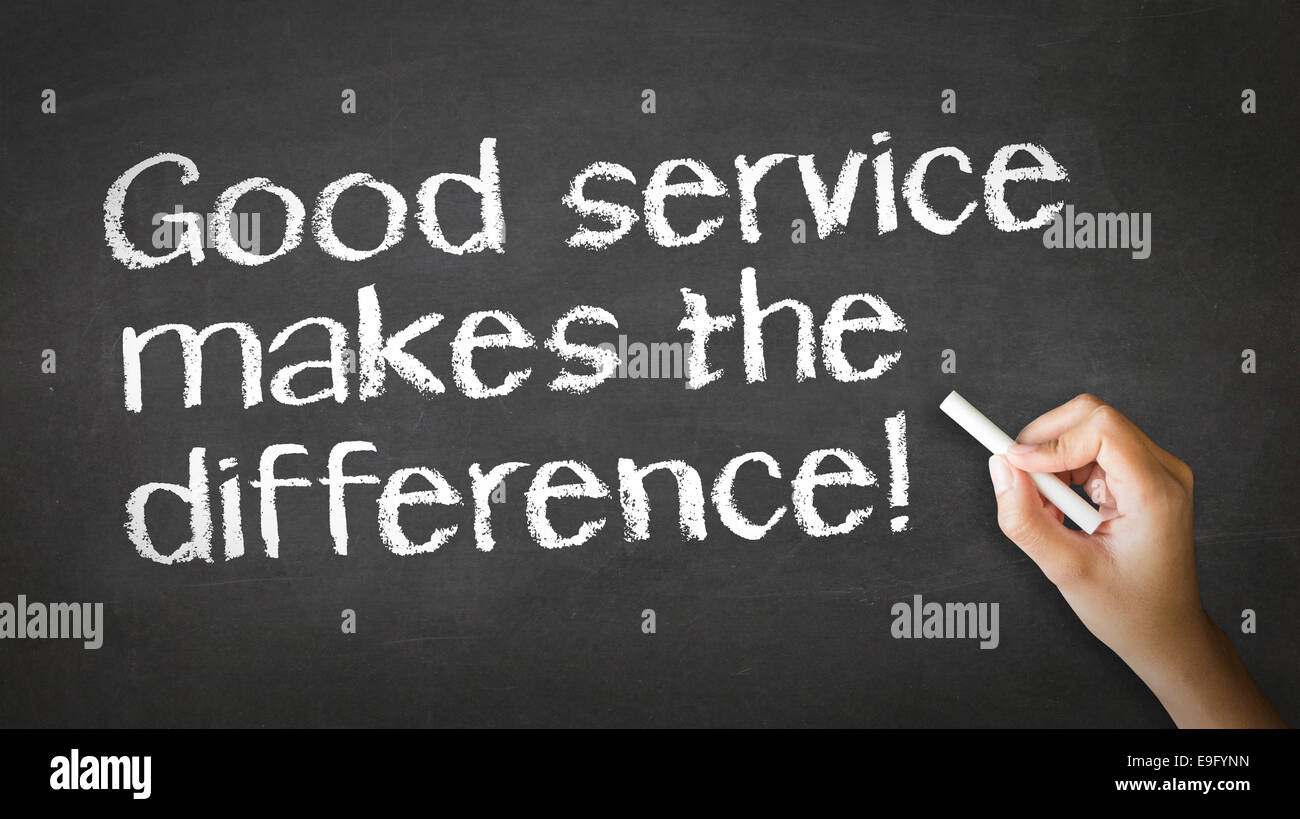 Good Service makes the difference Chalk Illustrati Stock Photo - Alamy