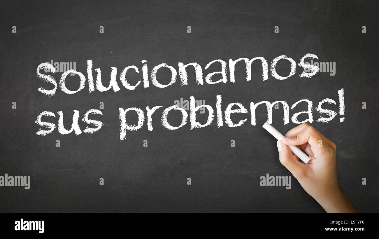 We Solve Problems Chalk Illustration Stock Photo - Alamy