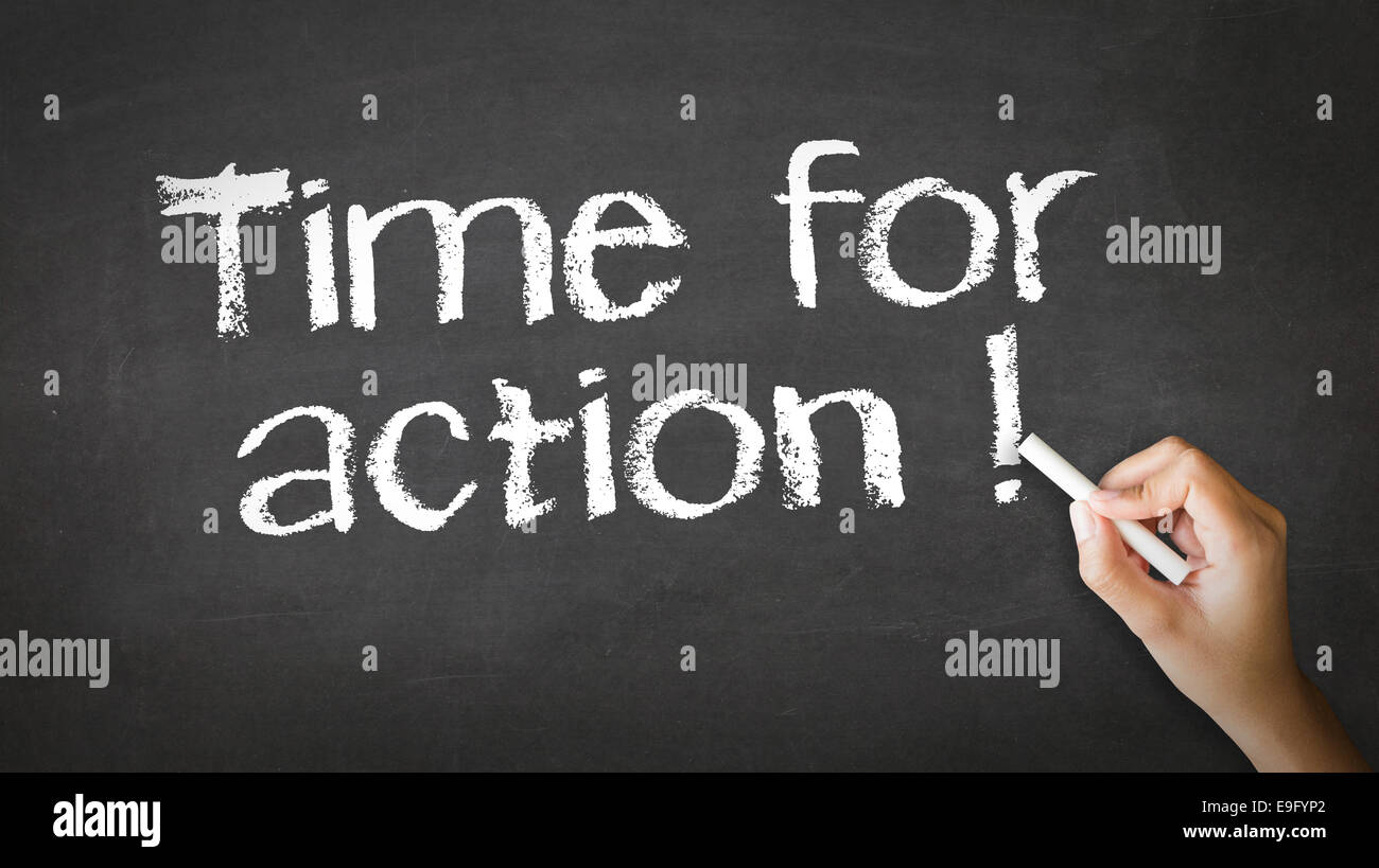 Time for Action Chalk Illustration Stock Photo - Alamy