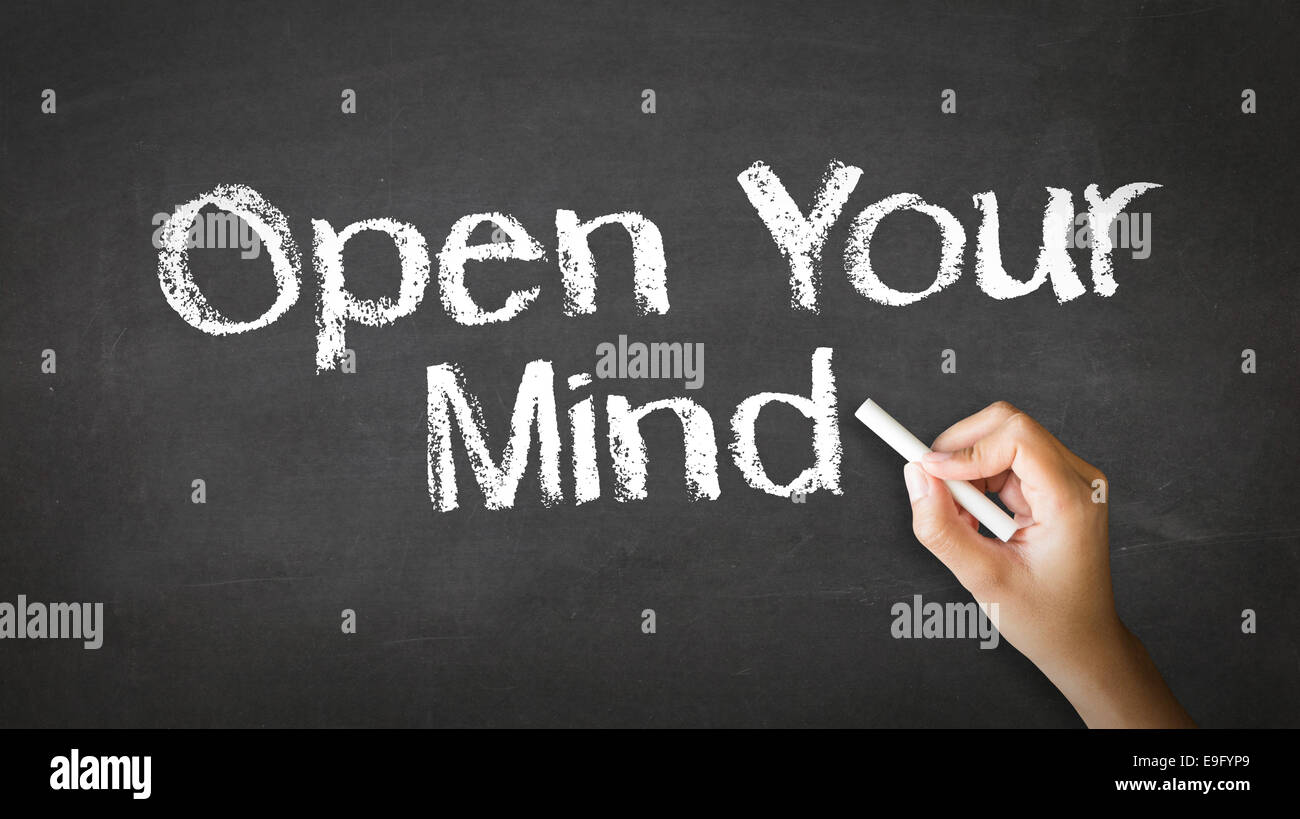 Open Your Mind Chalk Illustration Stock Photo - Alamy