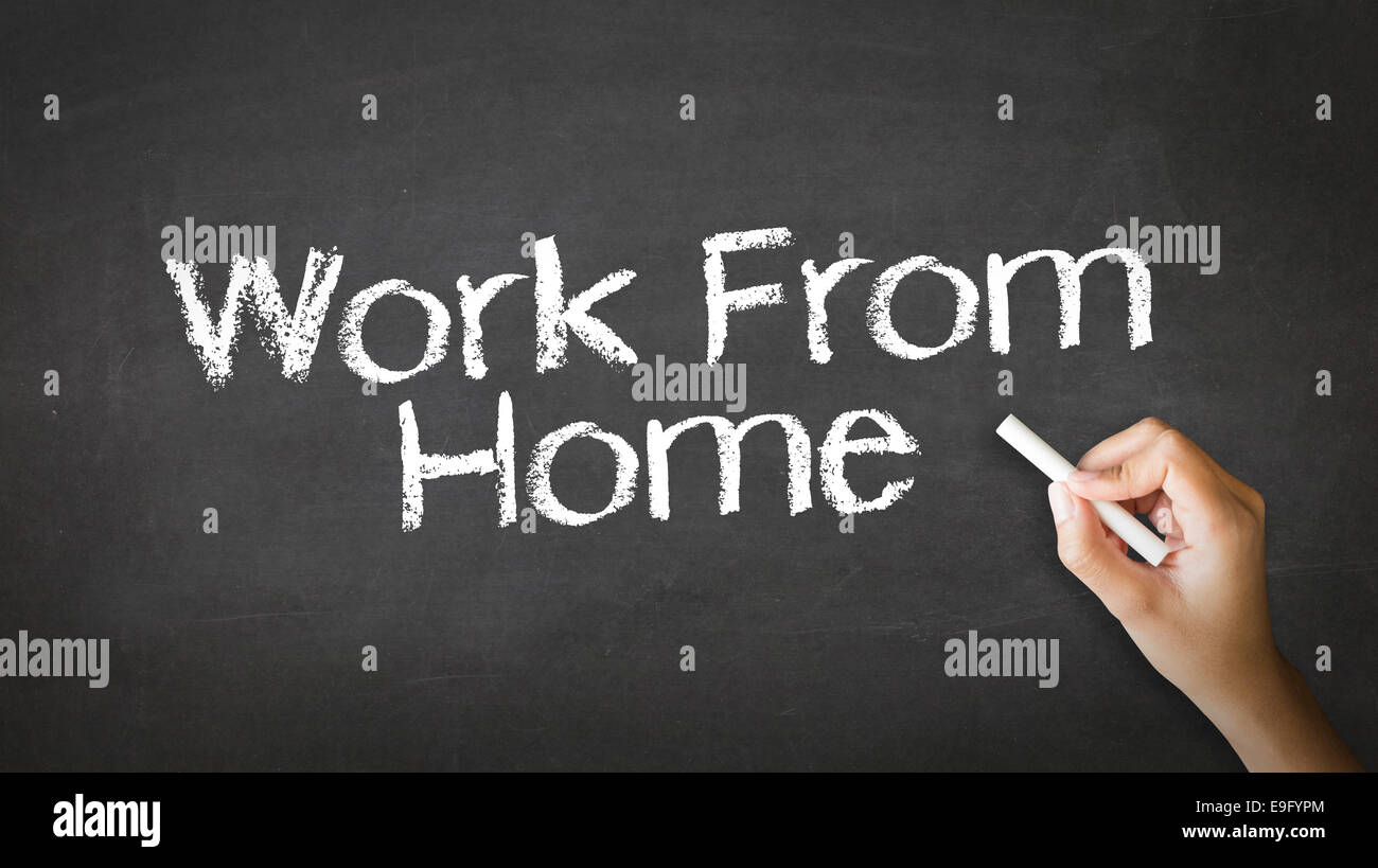 Work From Home Chalk Illustration Stock Photo - Alamy