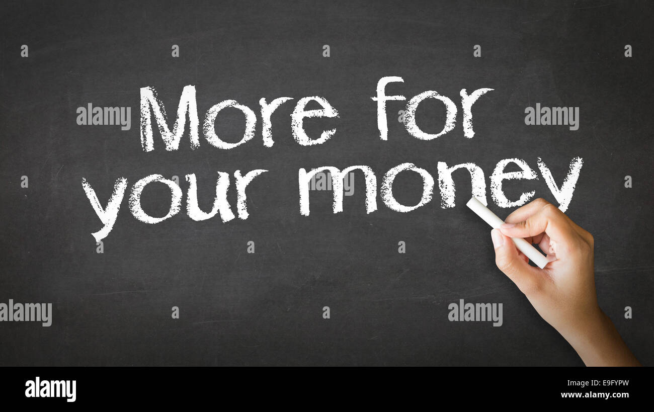More for your money Chalk Illustration Stock Photo - Alamy