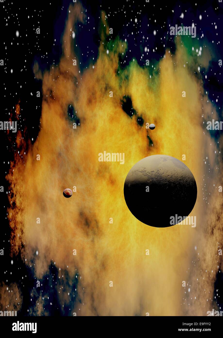 far-out planets in a space Stock Photo - Alamy