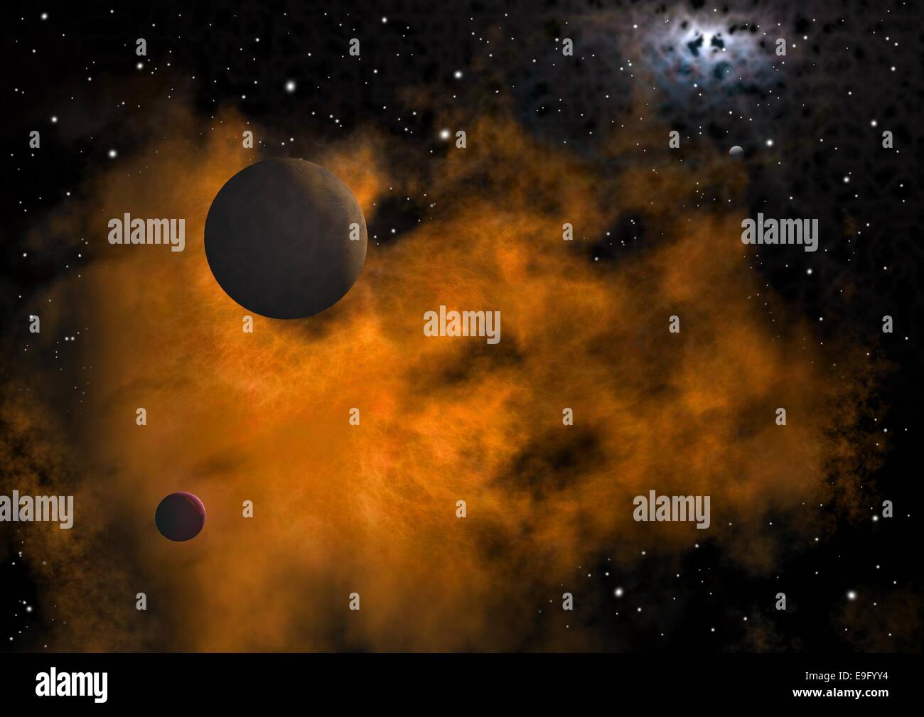 far-out planets in a space Stock Photo - Alamy
