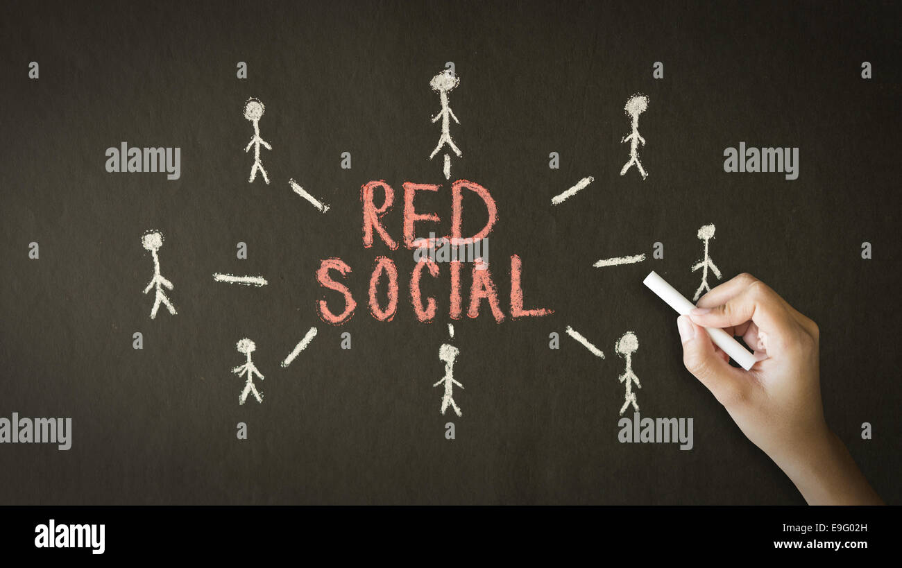Social Network Chalk Drawing Stock Photo - Alamy