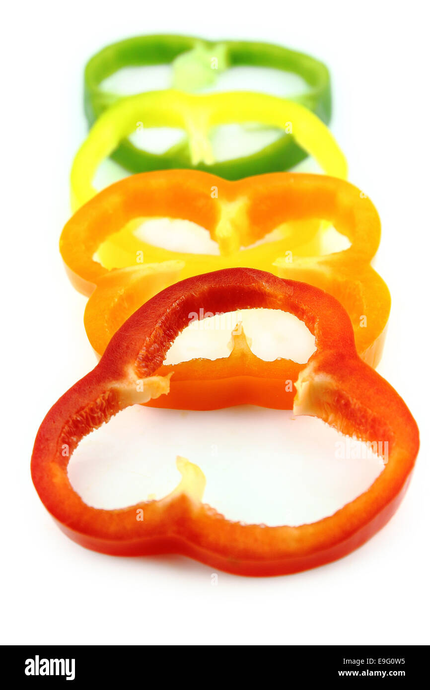 slices of colorful sweet bell pepper Stock Photo - Alamy