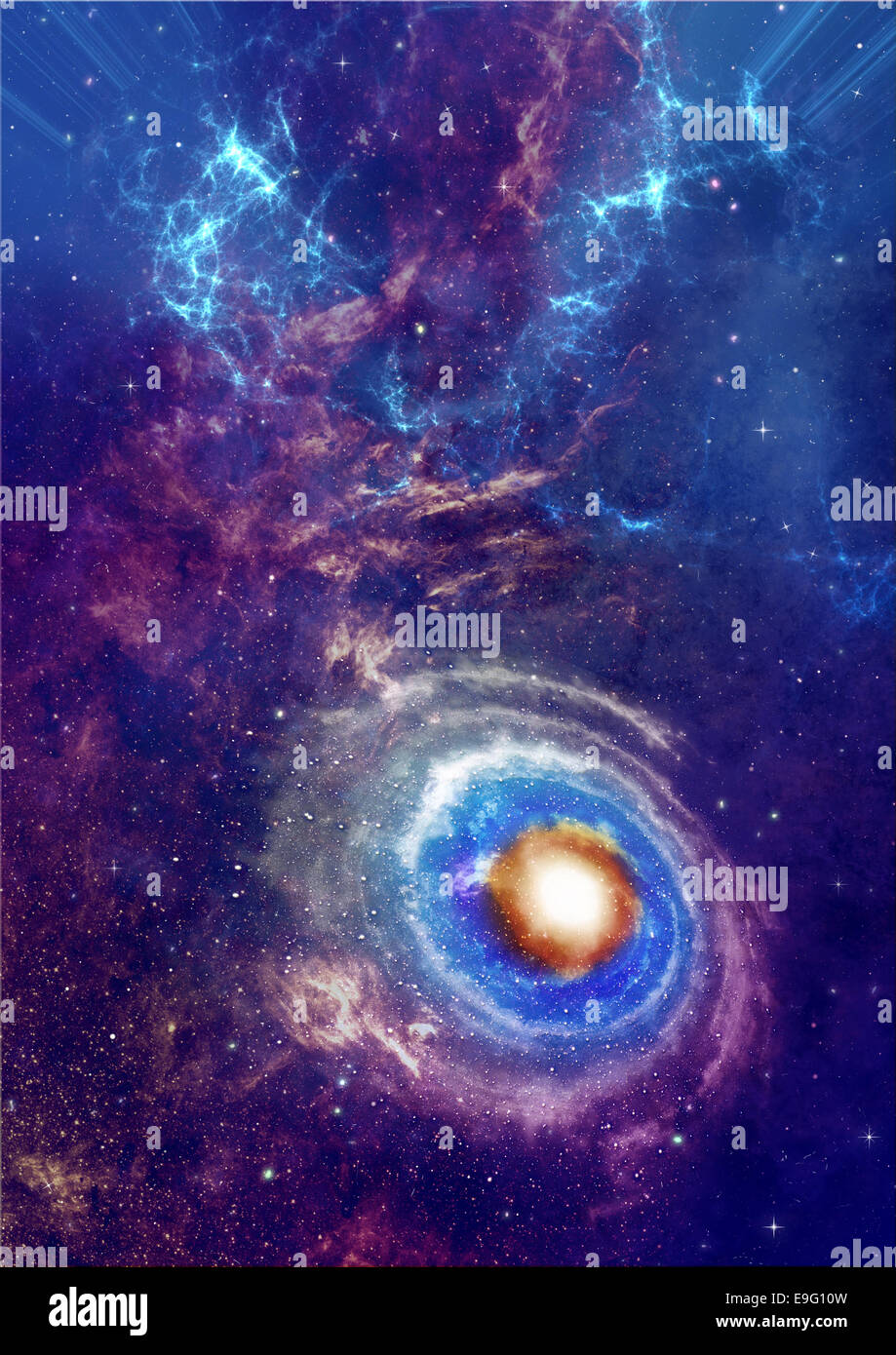Far away spiral galaxy Stock Photo - Alamy