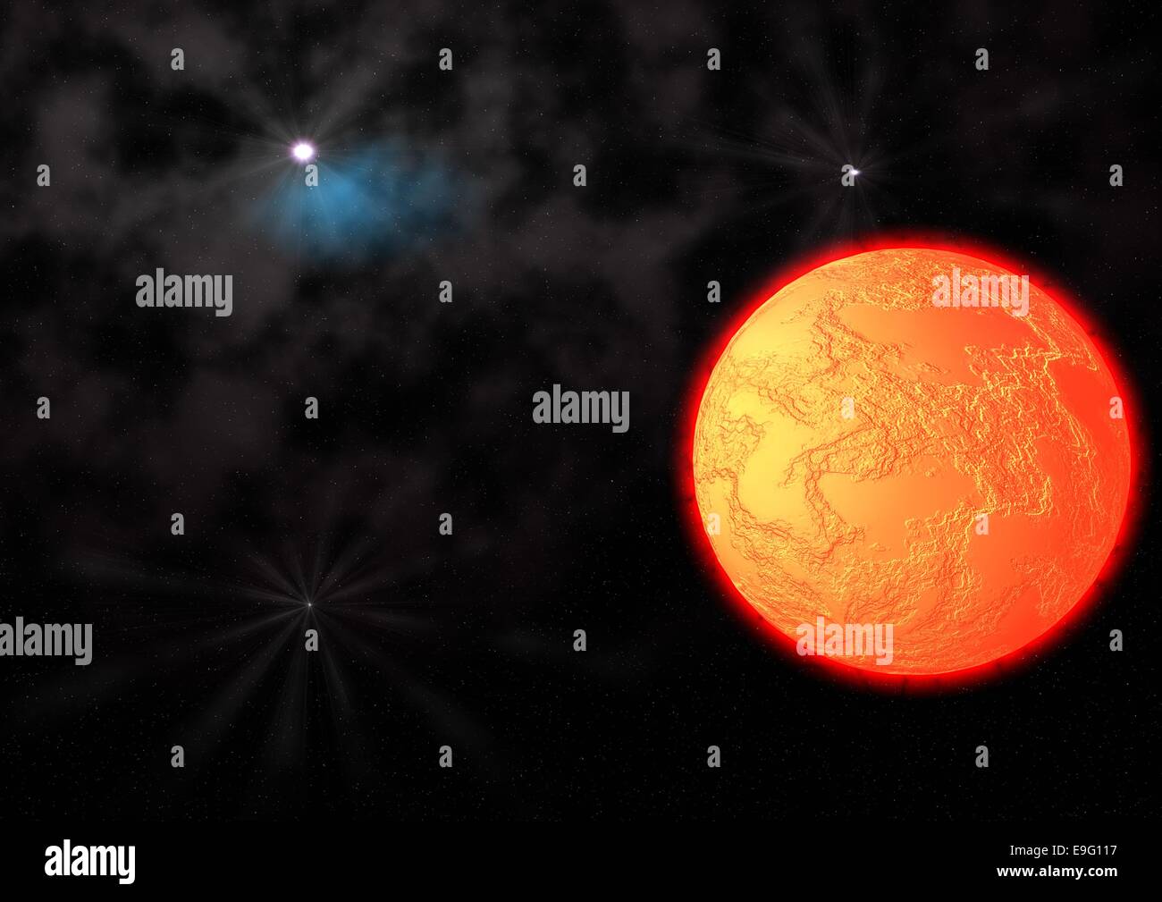 far-out planets in a space Stock Photo - Alamy