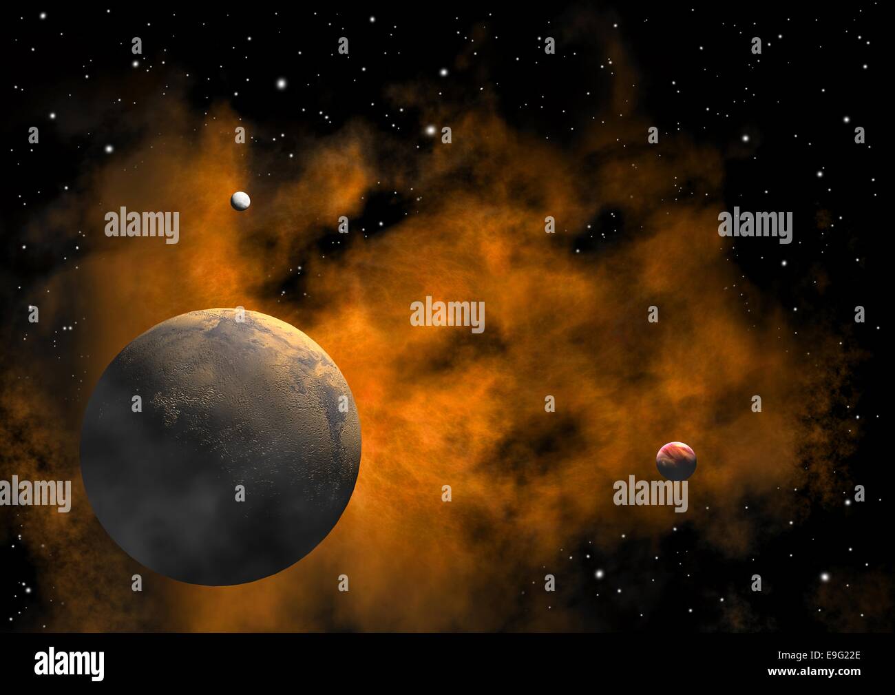 far-out planets in a space Stock Photo - Alamy