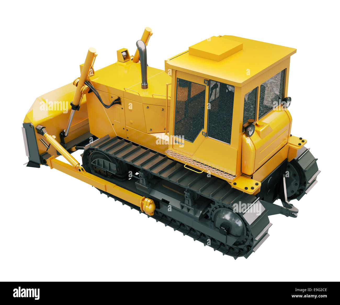 Heavy crawler bulldozer isolated Stock Photo - Alamy