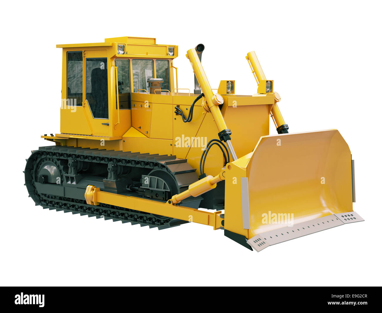 Heavy crawler bulldozer isolated Stock Photo - Alamy