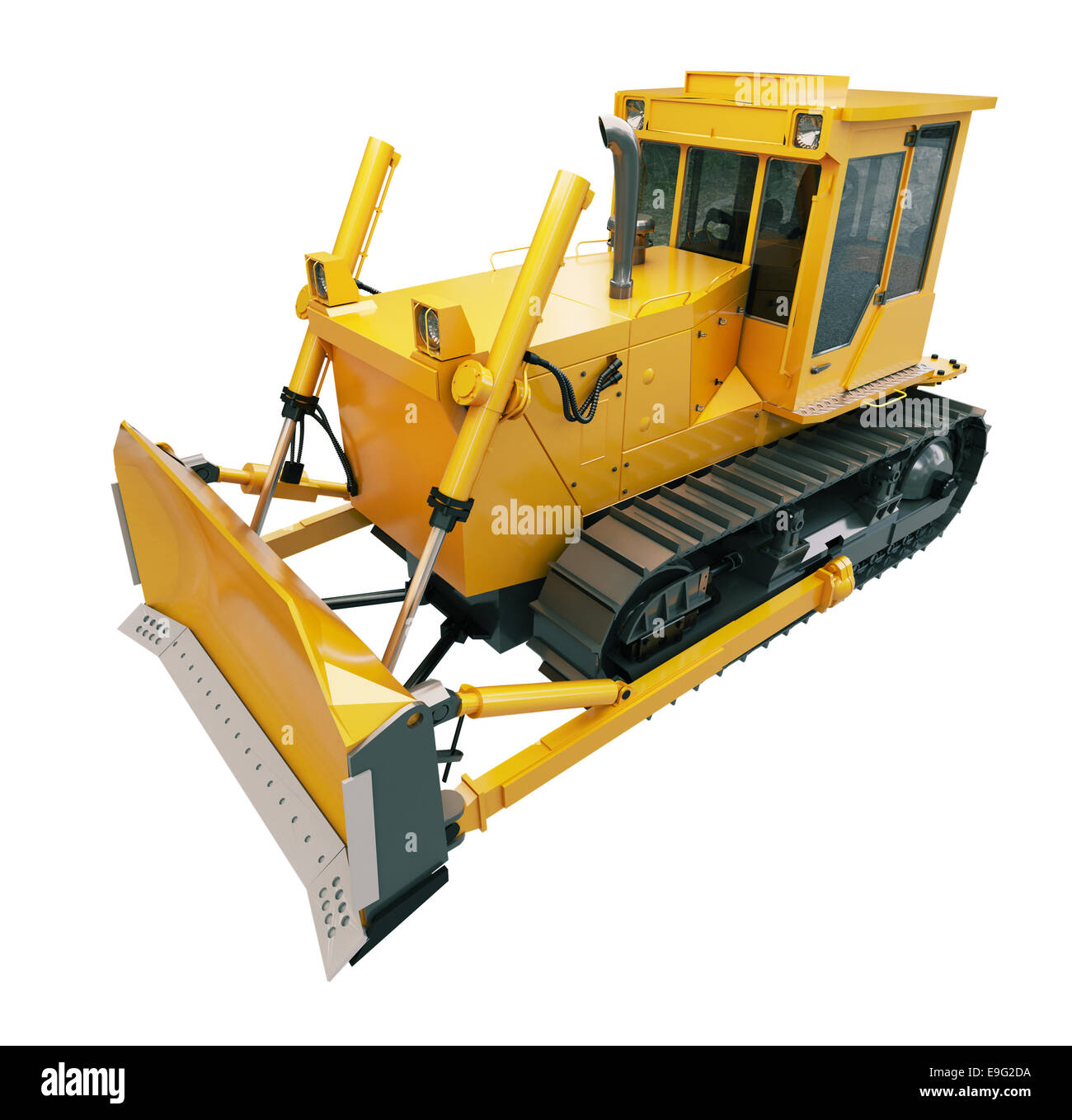 Heavy crawler bulldozer isolated Stock Photo - Alamy
