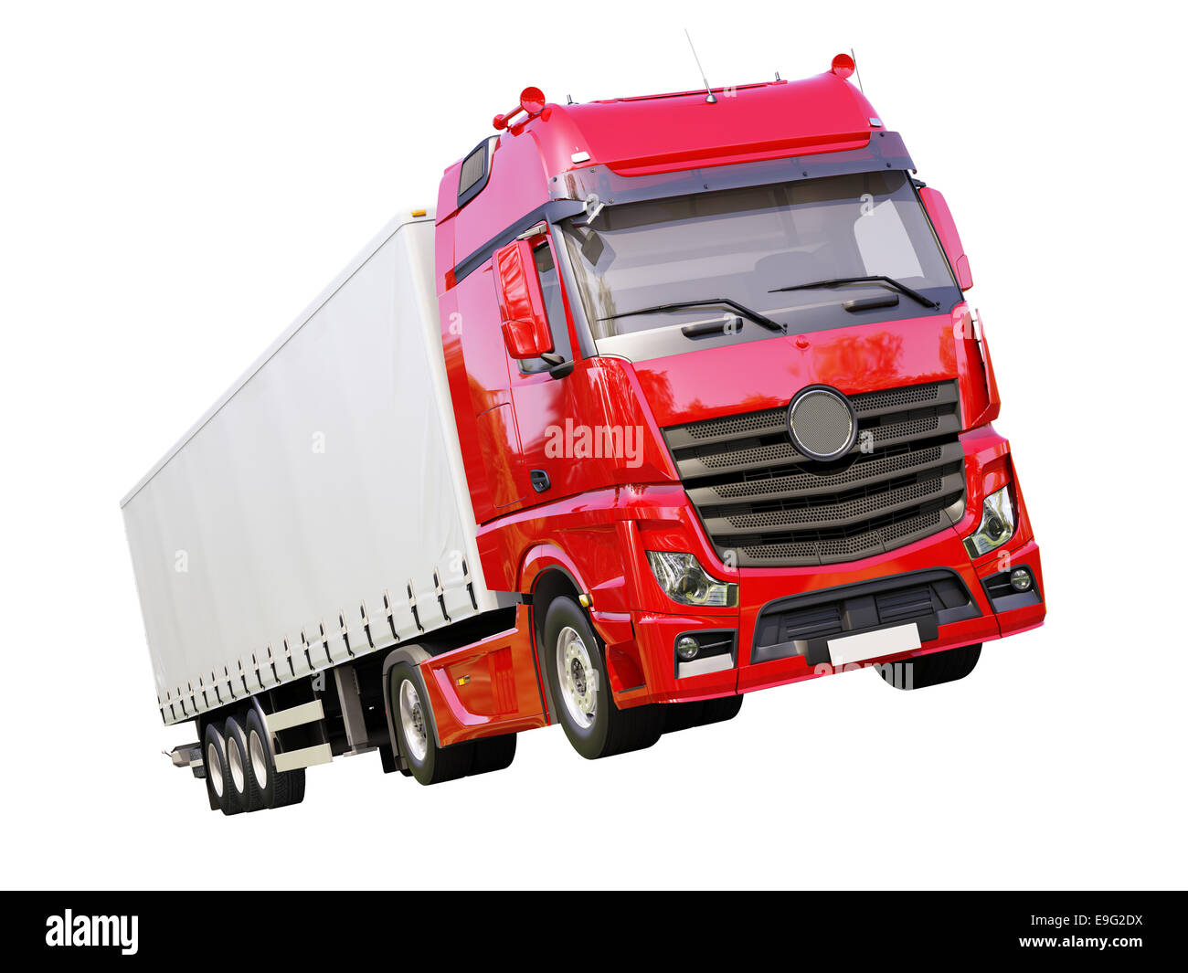 Semi-trailer truck isolated Stock Photo - Alamy