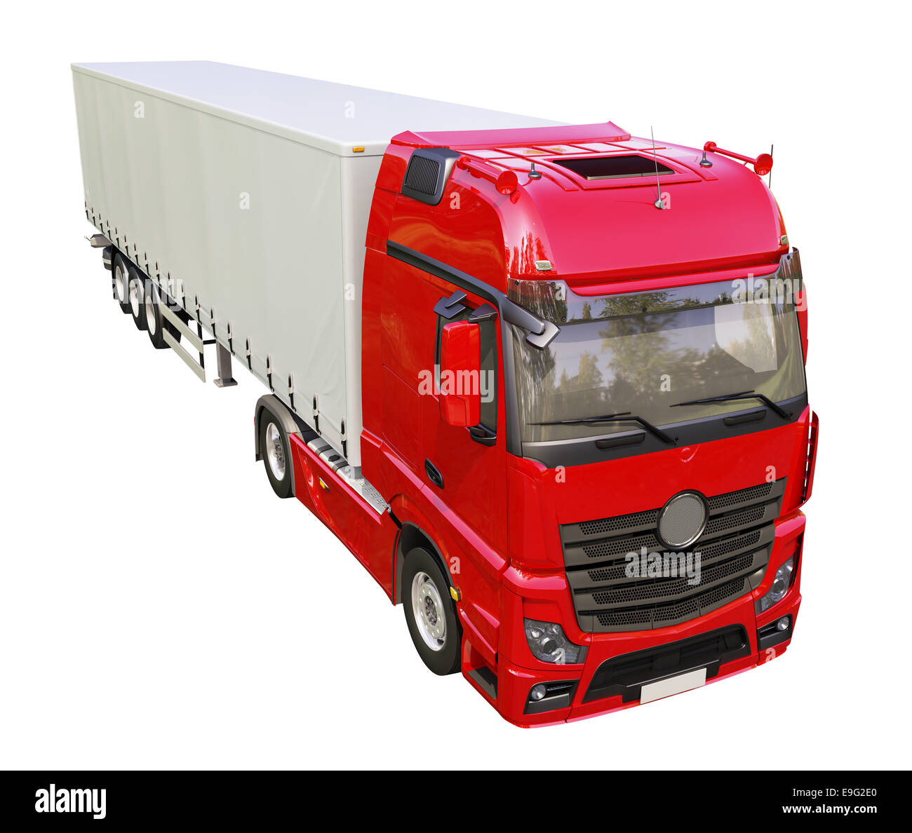 Semi-trailer truck isolated Stock Photo - Alamy