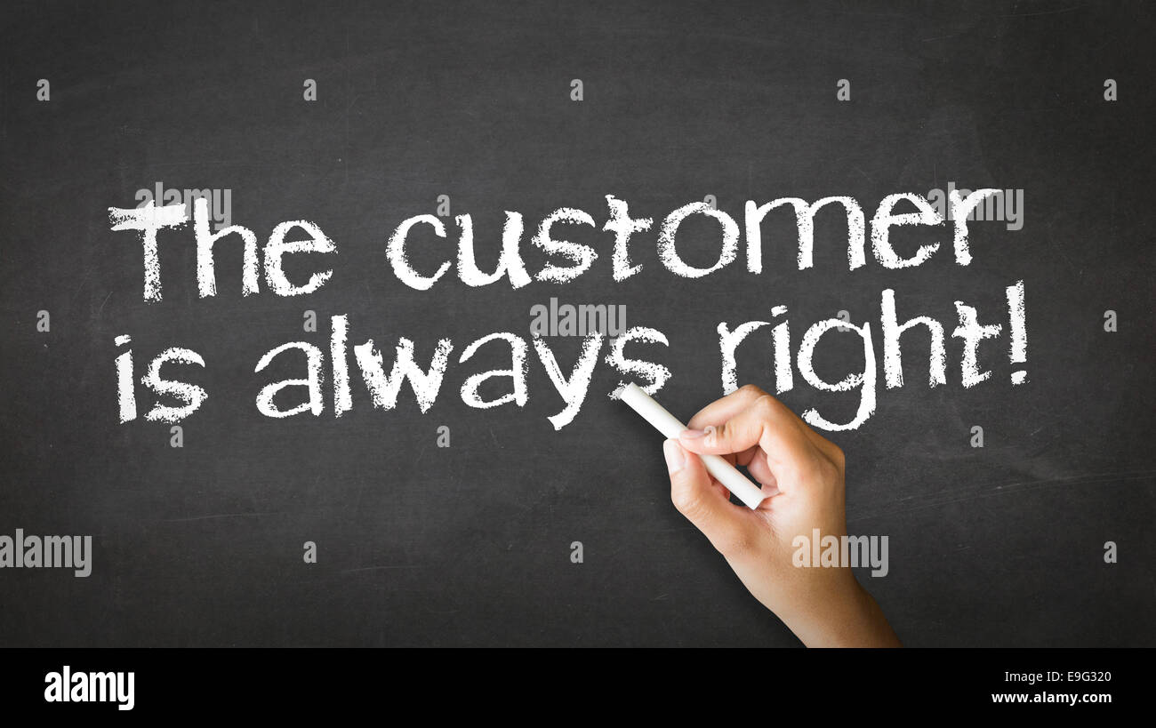 The customer is always right Chalk Illustration Stock Photo - Alamy