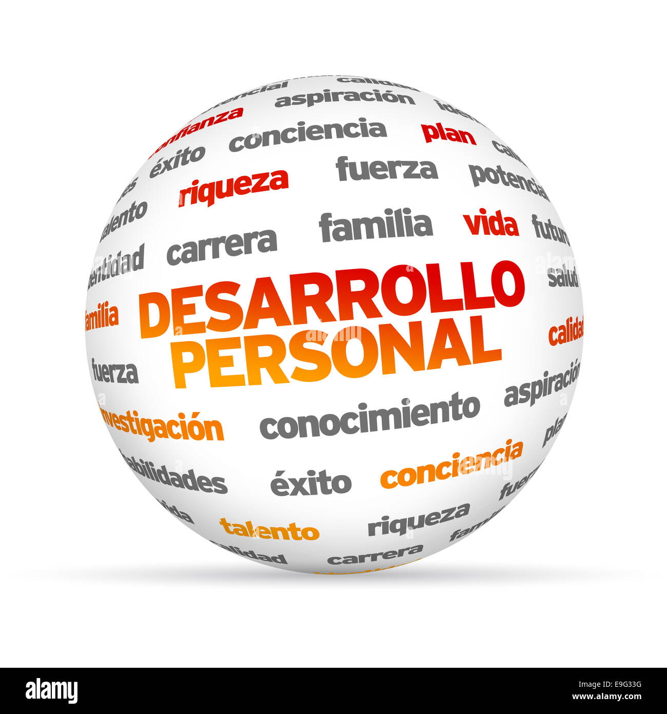 Personal Development Word Sphere (In Spanish Stock Photo - Alamy