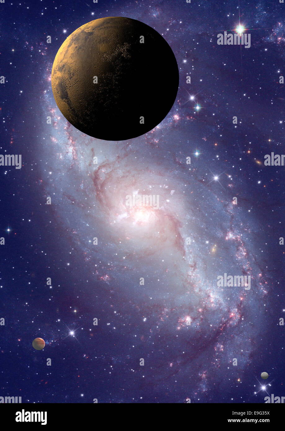 Far-out planets in a space Stock Photo - Alamy