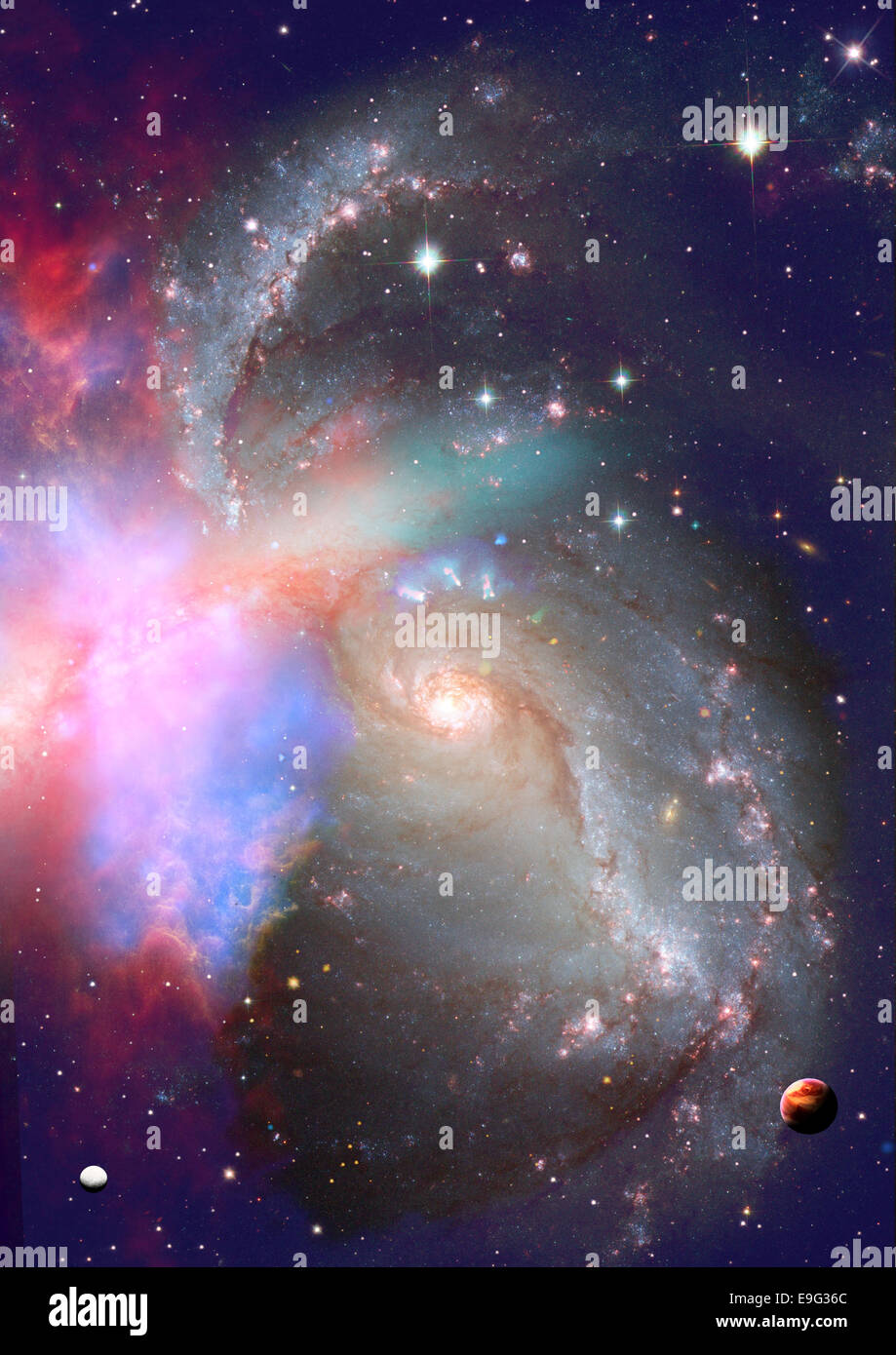 Far away spiral galaxy Stock Photo - Alamy
