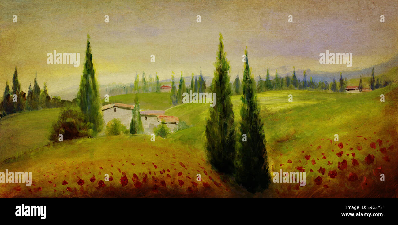 landscape painting old Stock Photo - Alamy