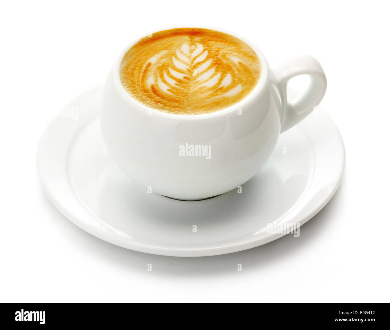 Cup of coffee with cream isolated on white Stock Photo - Alamy