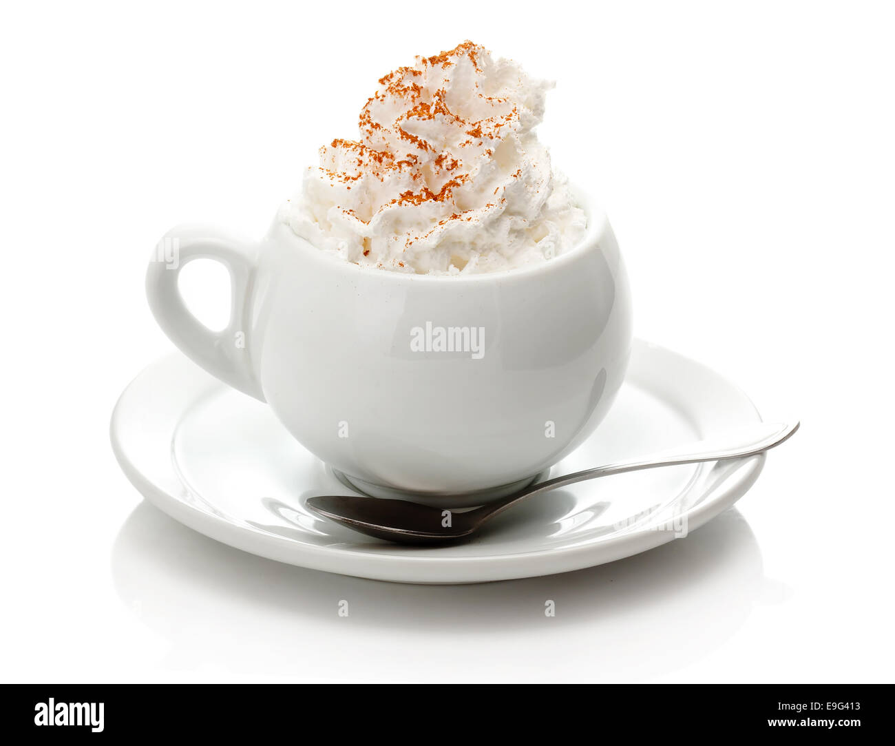 Cup of coffee with cream isolated on white Stock Photo - Alamy