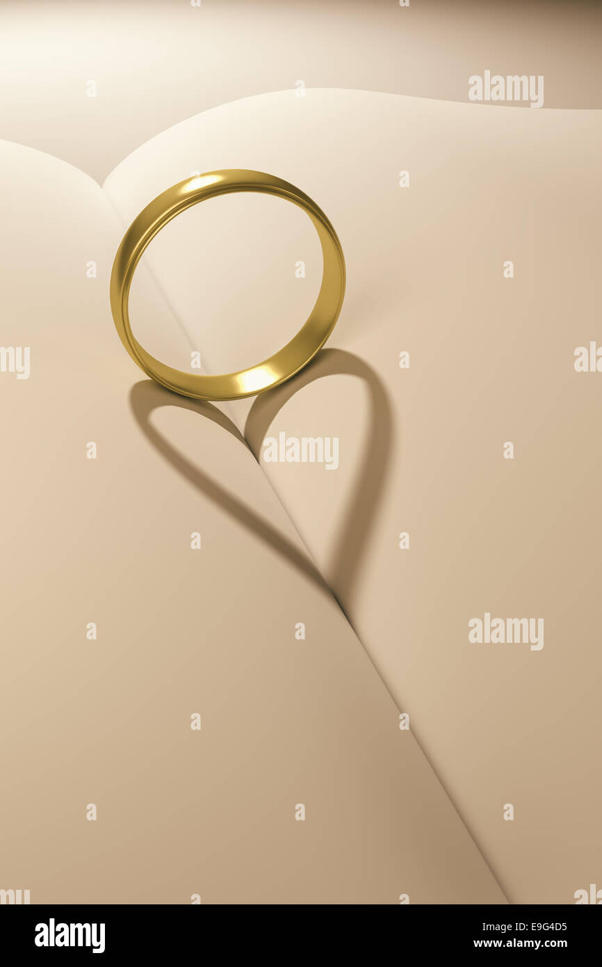 Gold wedding rings with shadow hi-res stock photography and images - Alamy