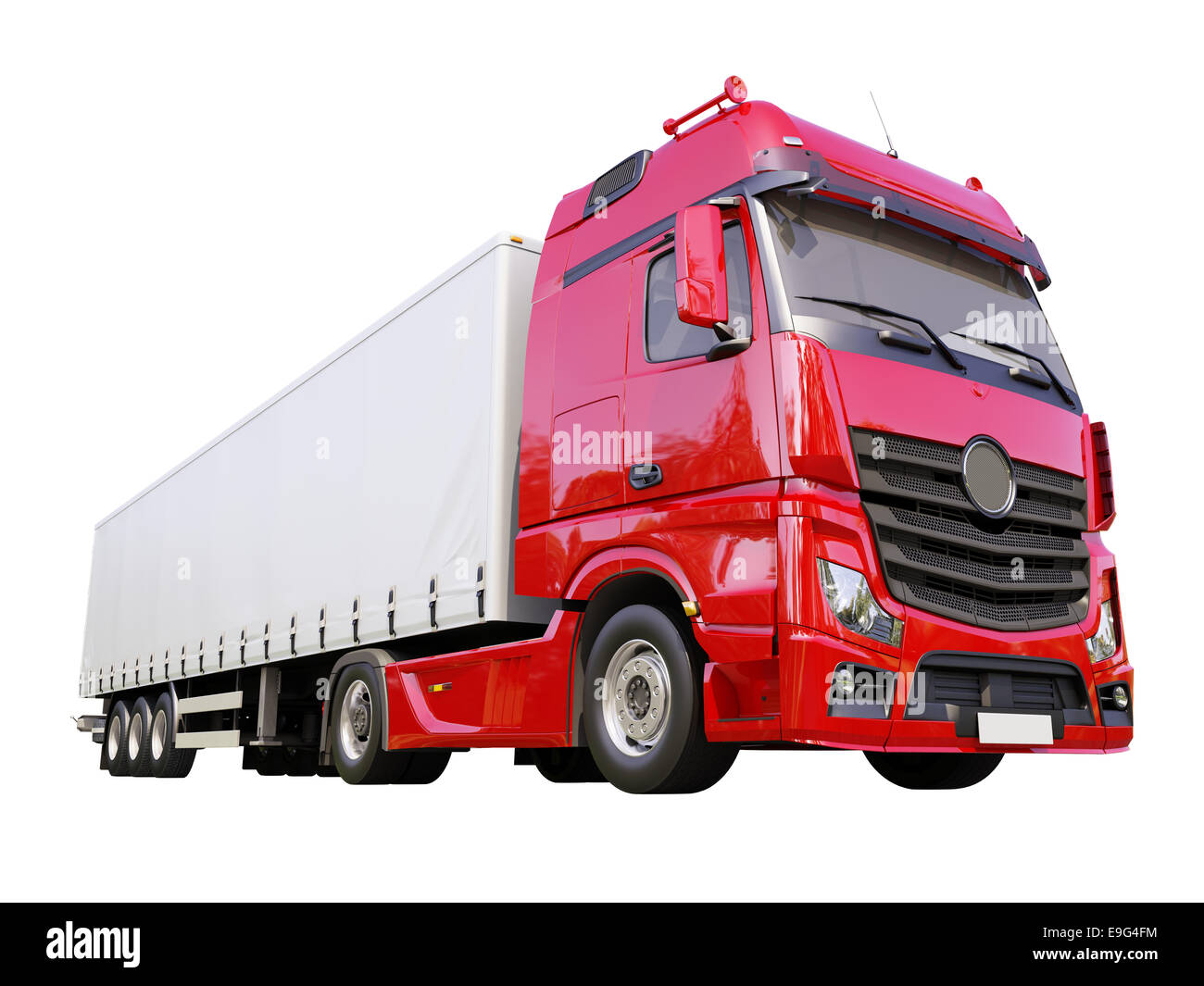 Semi-trailer truck isolated Stock Photo - Alamy