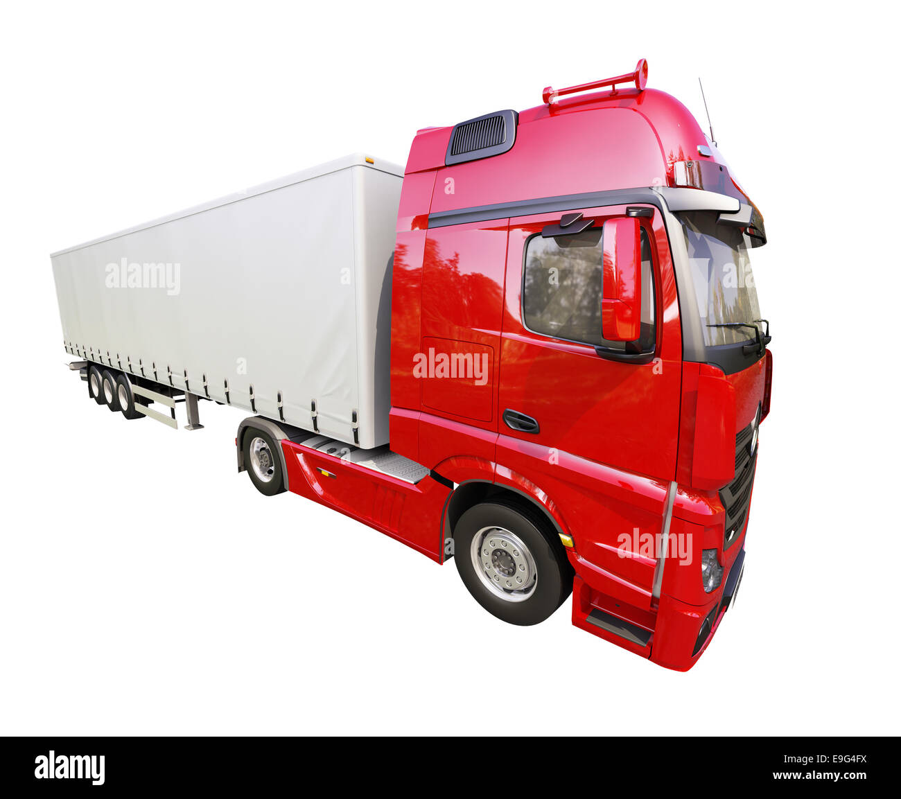 Semi-trailer truck isolated Stock Photo - Alamy