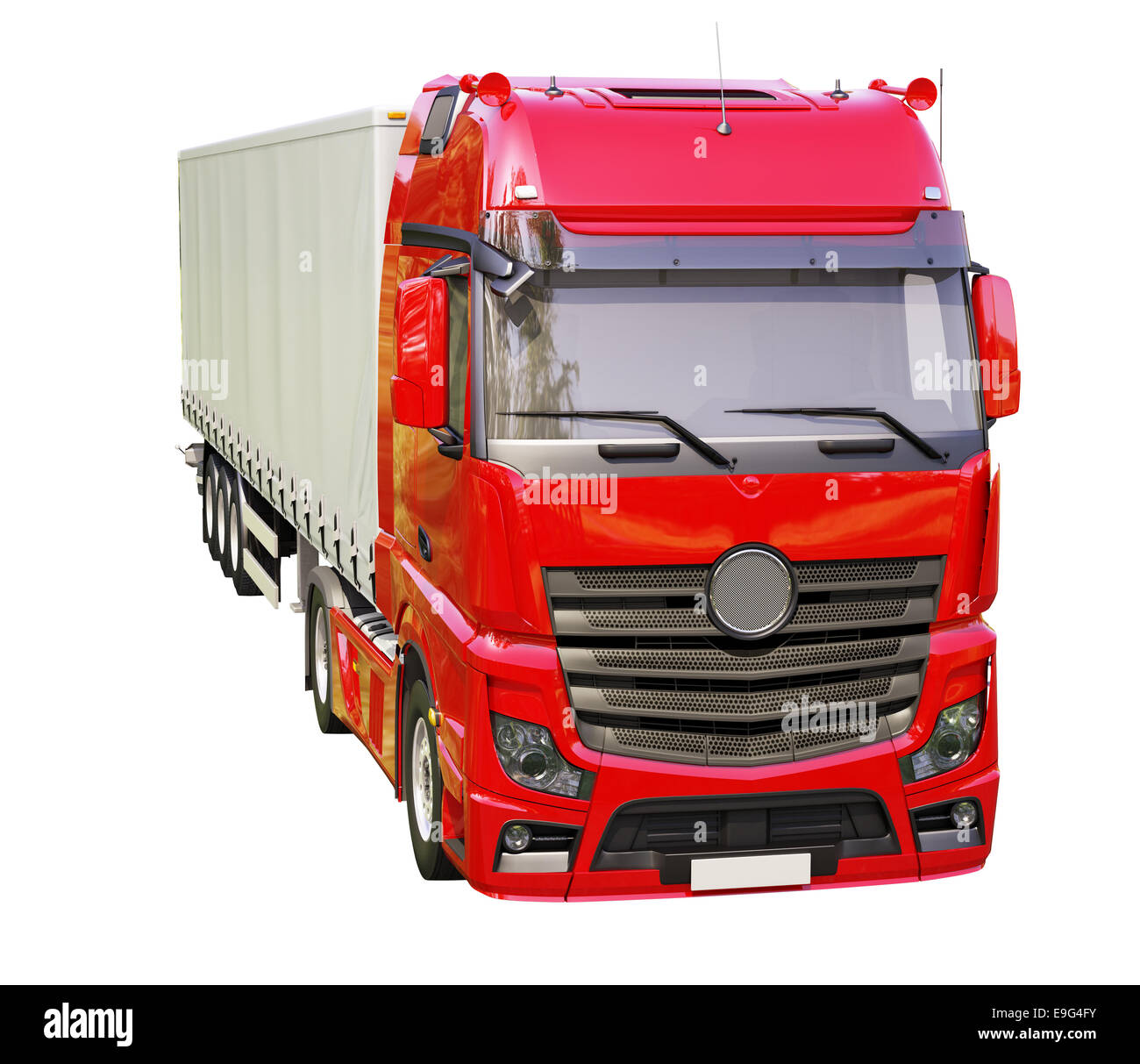 Semi-trailer truck isolated Stock Photo - Alamy