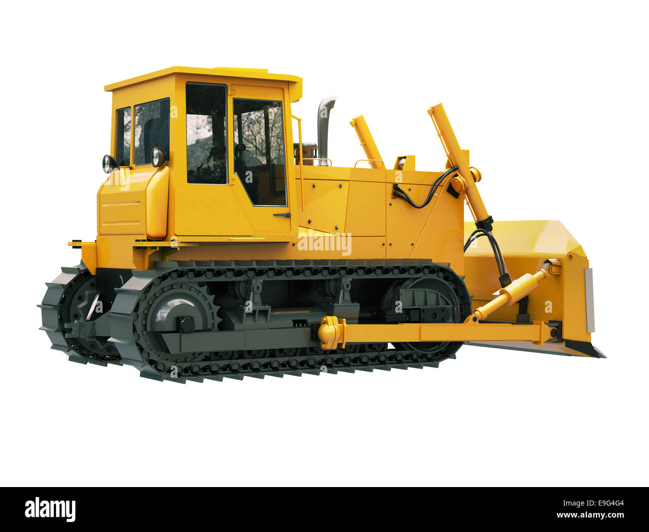Heavy crawler bulldozer isolated Stock Photo - Alamy