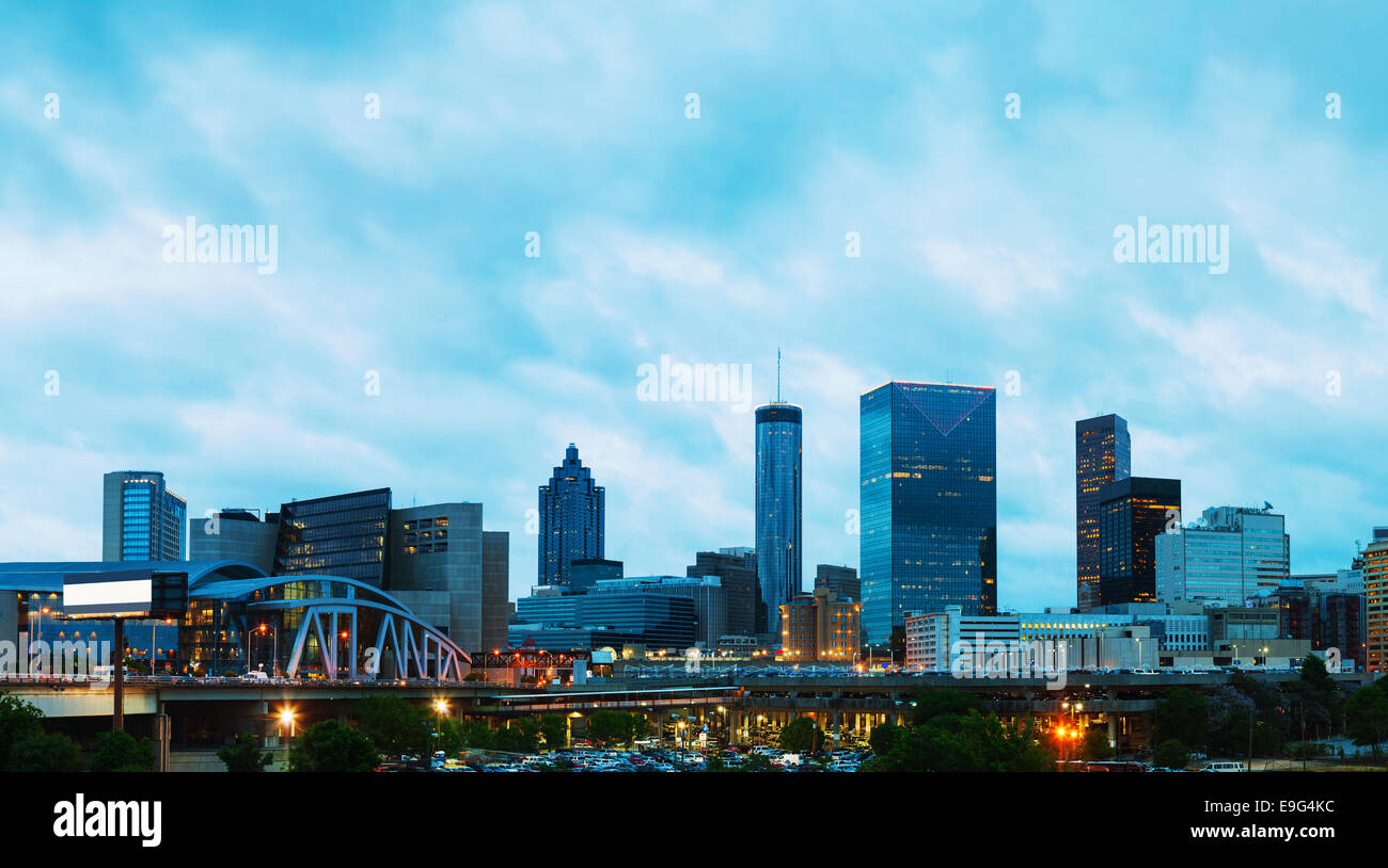 Downtown Atlanta, Georgia at night time Stock Photo - Alamy
