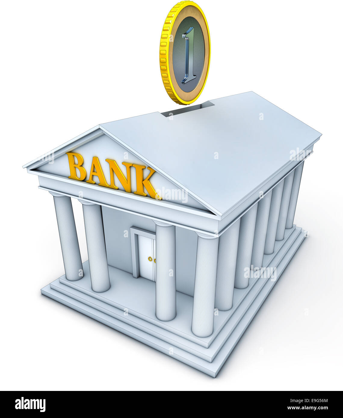 Coin dollar bank building hi-res stock photography and images - Alamy