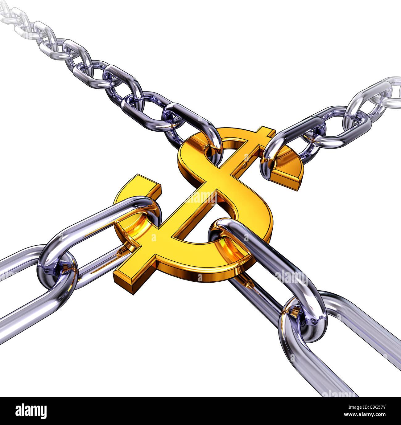 dollar in chains Stock Photo - Alamy